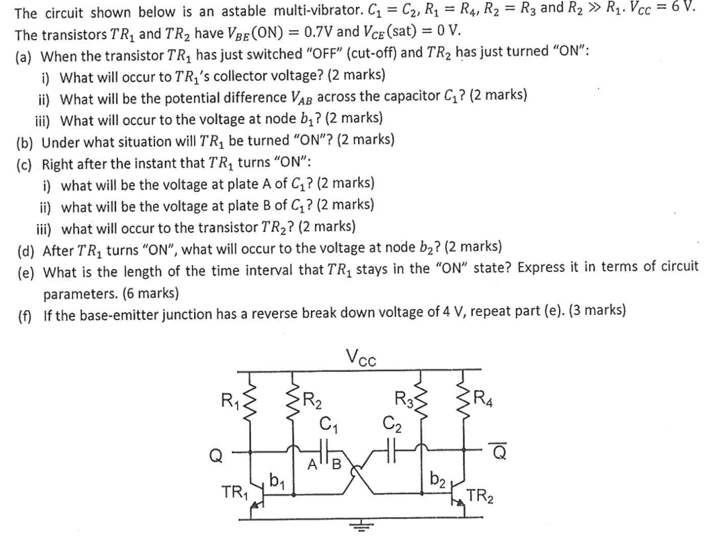 Solved . The circuit shown below is an astable | Chegg.com