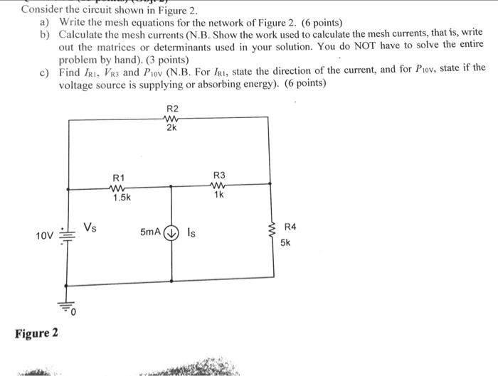 Solved Consider the circuit shown in Figure 2. Write the | Chegg.com