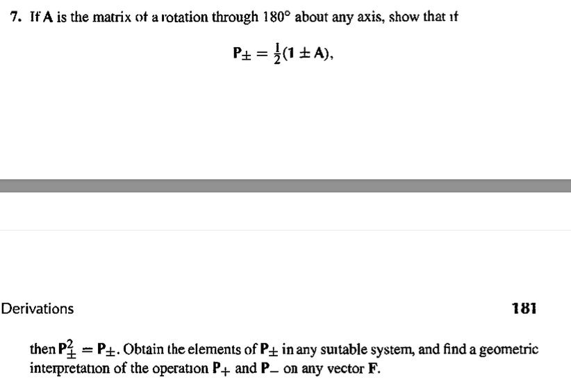 Solved 7. If A is the matrix ot a rotation through 180° | Chegg.com