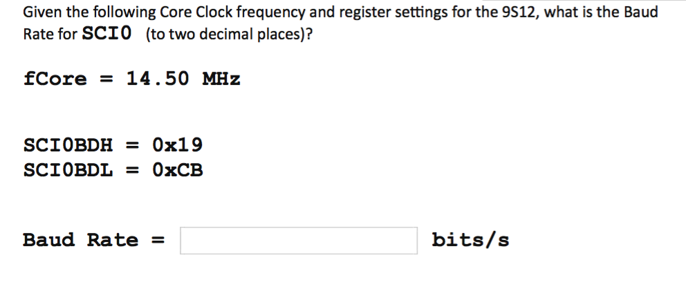 Solved Given the following Core Clock frequency and register | Chegg.com