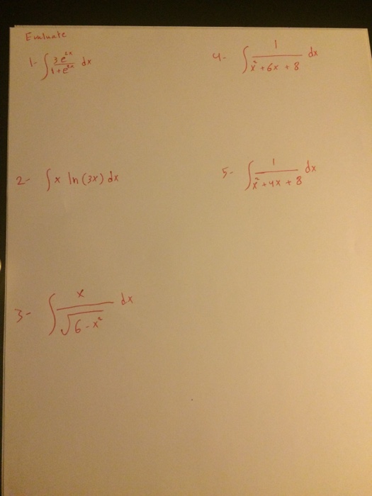 Solved Evaluate intergal 3e^2x/1+e^1x dx Integral 1/x^2 + | Chegg.com Solved Evaluate intergal 3e^2x/1+e^1x dx Integral 1/x^2 + | Chegg.com