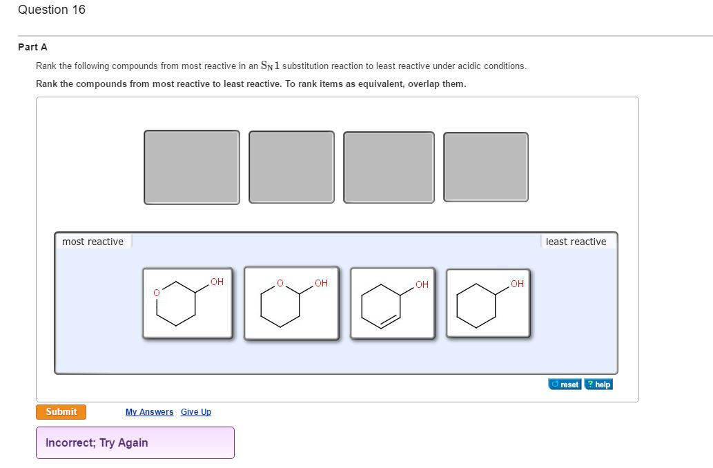 Solved Rank The Following Compounds From Most Reactive In An