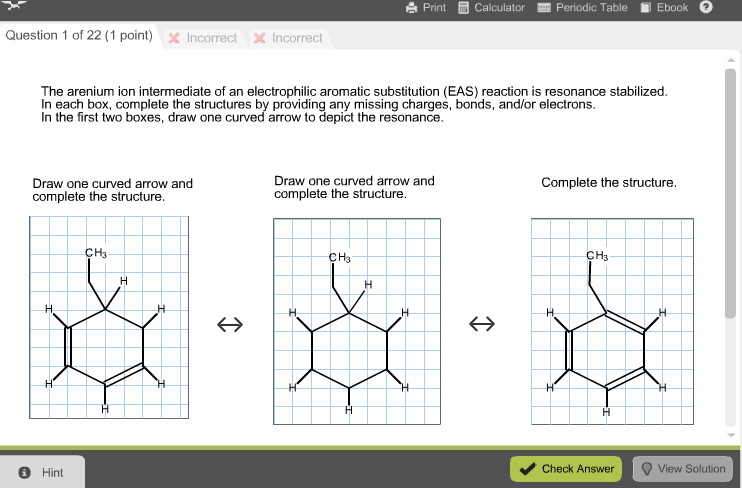 Solved The arenium ion intermediate of an electrophilic | Chegg.com