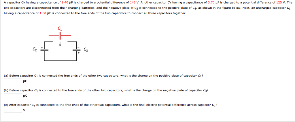 Solved A capacitor C2 having a capacitance of 2.40 μF is | Chegg.com