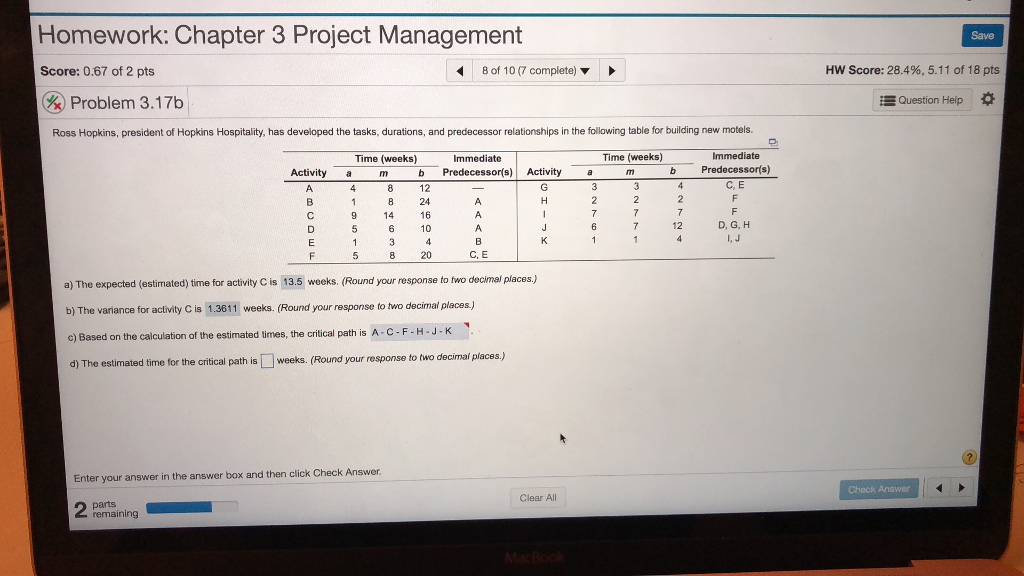 Solved Homework: Chapter 3 Project Management Hw Score: | Chegg.com