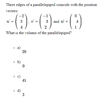Solved Three edges of a parallelepiped coincide with the | Chegg.com