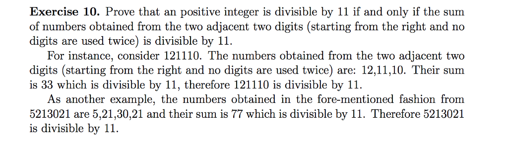 Solved Exercise 10. Prove that an positive integer is | Chegg.com