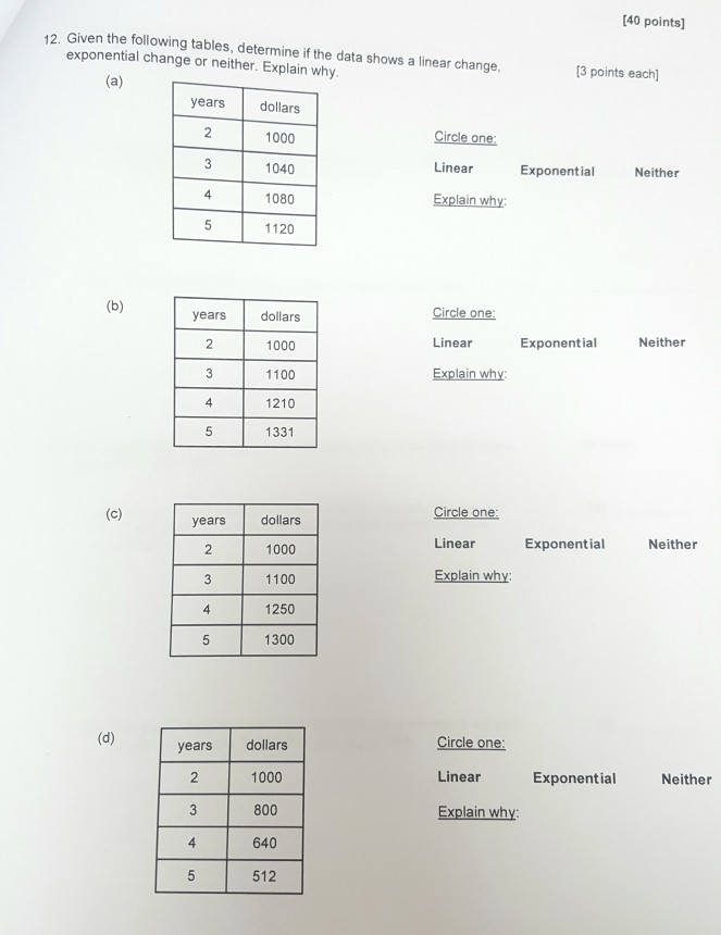 Solved [40 points] 2. Given the following tables, determine | Chegg.com