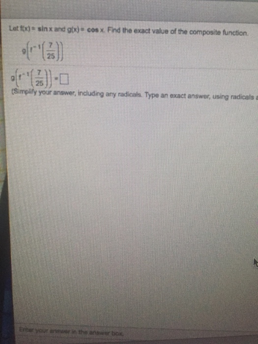 Solved Let f(x) = sin x and g(x) = cos x. Find the exact | Chegg.com