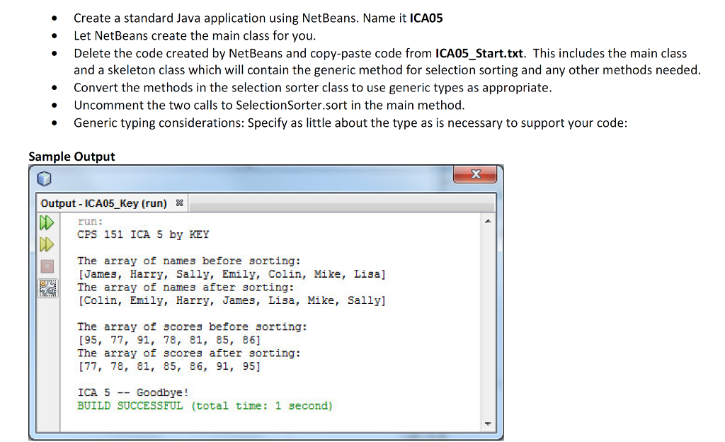 Solved Create a standard Java application using NetBeans. | Chegg.com