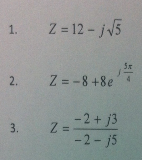 Solved express the following complex numbers in both | Chegg.com