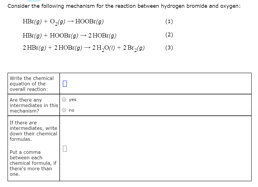 Solved Consider the following mechanism for the reaction | Chegg.com
