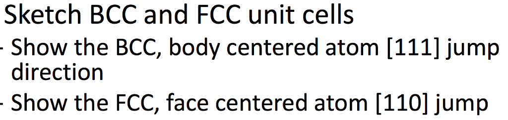 Solved Sketch BCC and FCC unit cells Show the BCC, body | Chegg.com