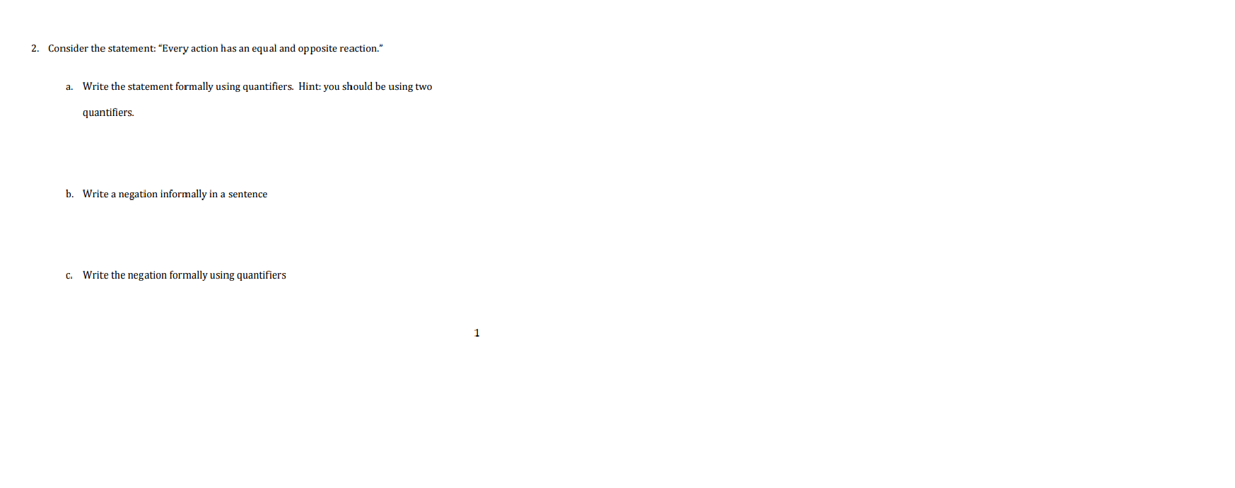 Solved 2. Consider the statement: “Every action has an equal | Chegg.com