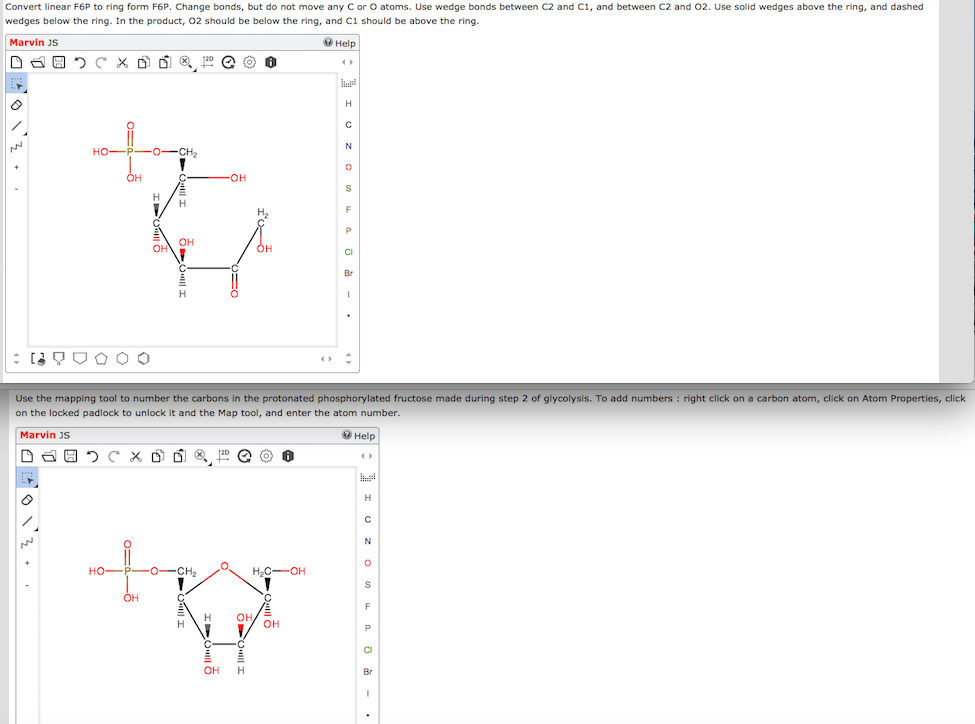 Solved Convert linear F6P to ring form F6P. Change bonds, | Chegg.com