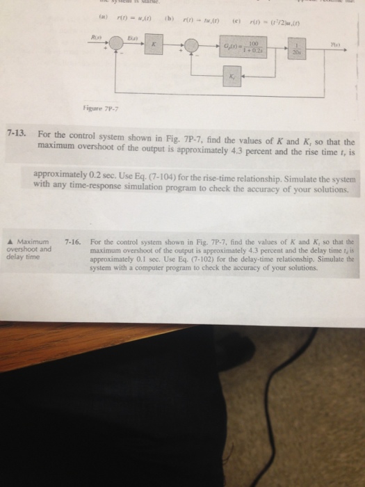 7-13. For the control system shown in Fig. 7P-7, find | Chegg.com