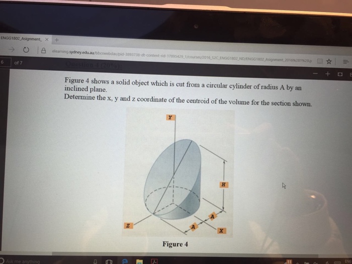 Solved Figure 4 shows a solid object which is cut from a | Chegg.com