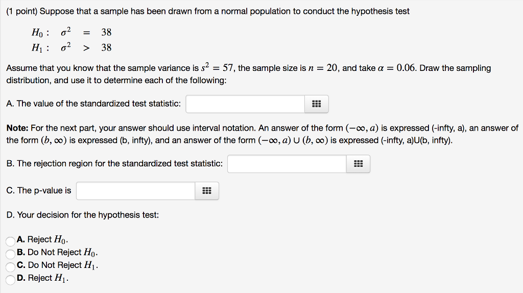 Solved Suppose that a sample has been drawn from a normal | Chegg.com