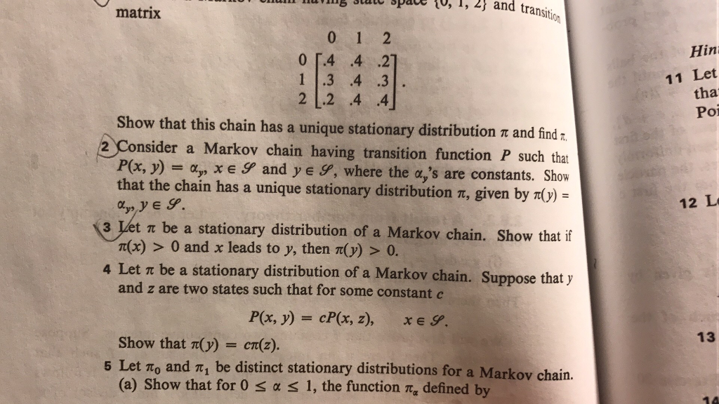 Solved Show that this chain has a unique stationary | Chegg.com