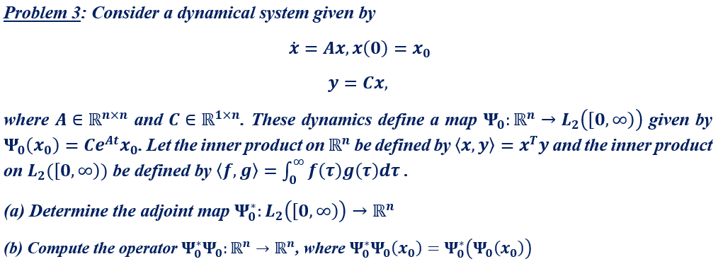 Solved Problem 3: Consider a dynamical system given by x Ax, | Chegg.com