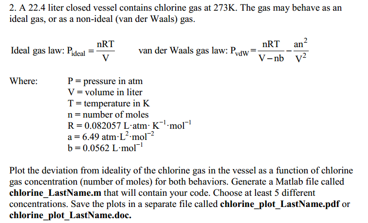 Solved A 22.4 liter closed vessel contains chlorine gas at | Chegg.com