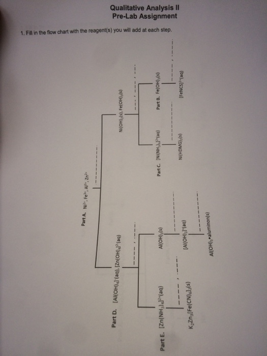 Solved Qualitative Analysis I Pre-Lab Assignment 1. Fill in | Chegg.com