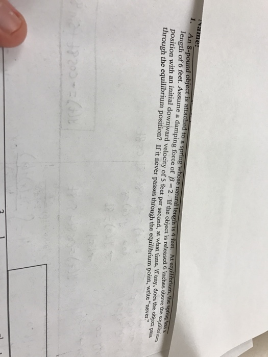 Solved An 8-pound object is attached to a spring whose | Chegg.com