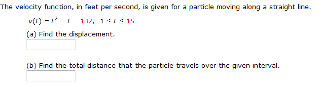 Solved The velocity function, in feet per second, is given | Chegg.com