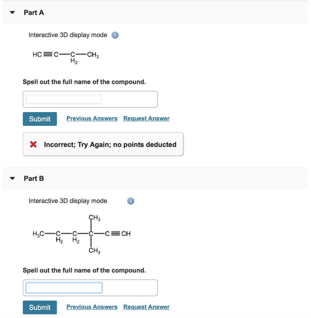 Solved Part A Interactive 3D display mode H2 Spell out the | Chegg.com