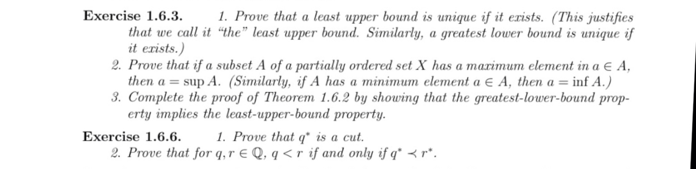Prove that a least upper bound is unique if it | Chegg.com