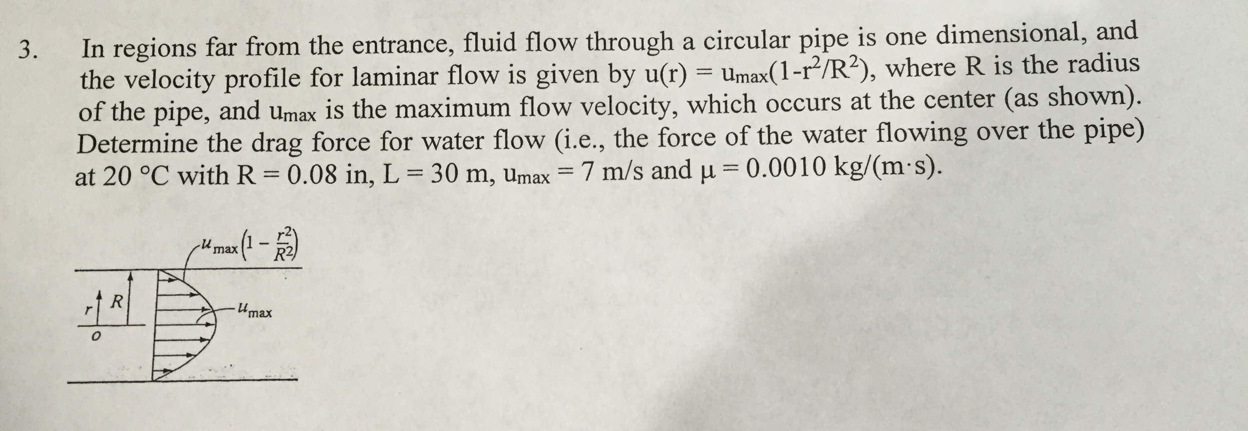 Solved In regions far from the entrance, fluid flow through | Chegg.com