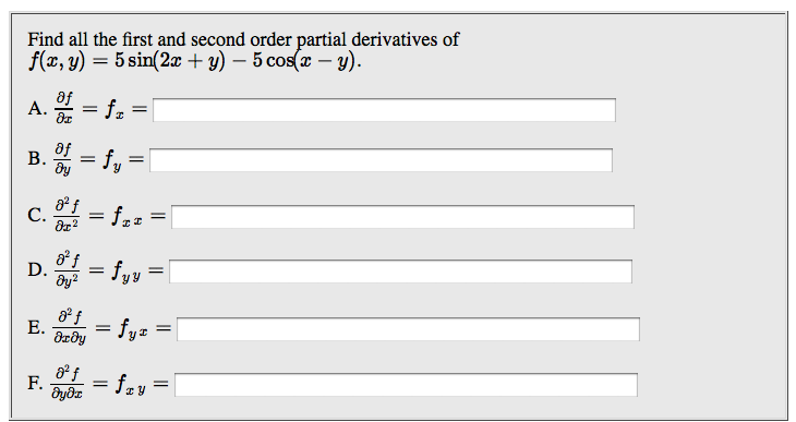Solved Find all the first and second order partial | Chegg.com