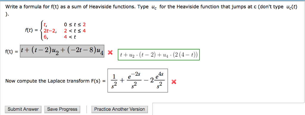 (Solved) - Write a formula for f(t) as a sum of Heaviside functions. Type uc... (1 Answer ...
