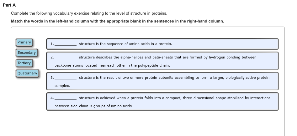 Solved PART A Complete the following vocabulary exercise | Chegg.com Solved PART A Complete the following vocabulary exercise | Chegg.com