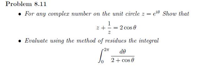 Solved For any complex number on the unit circle z = e^i | Chegg.com