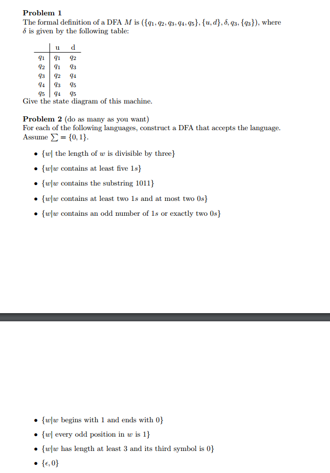 Solved The formal definition of a DFA M is | Chegg.com