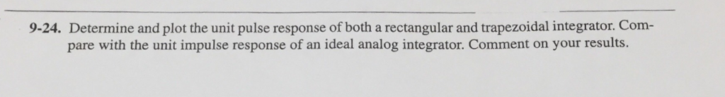 Solved 9-24. Determine and plot the unit pulse response of | Chegg.com