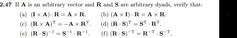 Solved If A is an arbitrary vector and R and S are arbitrary | Chegg.com