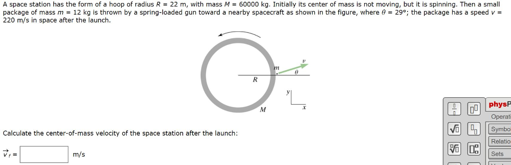 Solved A space station has the form of a hoop of radius R = | Chegg.com