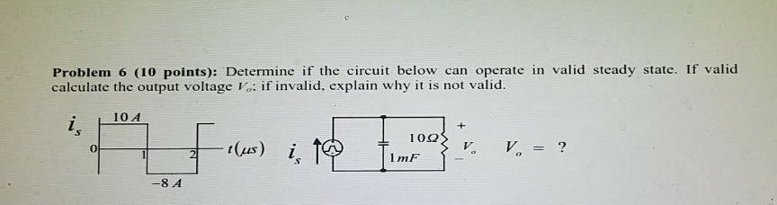 Solved Problem 6 (10 points): Determine if the circuit below | Chegg.com
