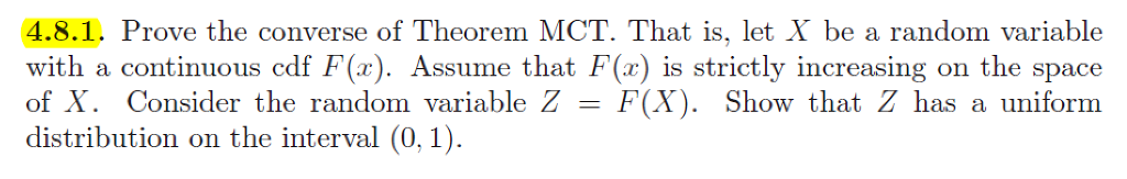 Solved Prove the converse of Theorem MCT. That is, let X be | Chegg.com