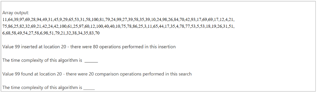 Solved Assignment For assignments 1 and 2 your Big-O | Chegg.com