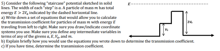 Solved Consider the following "staircase" potential sketched | Chegg.com
