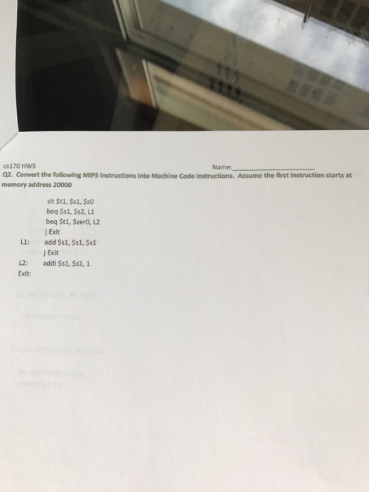 Solved Convert the following MIPS instructions Into Machine | Chegg.com