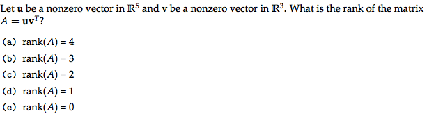 Solved Let u be a nonzero vector in R5 and v be a nonzero | Chegg.com