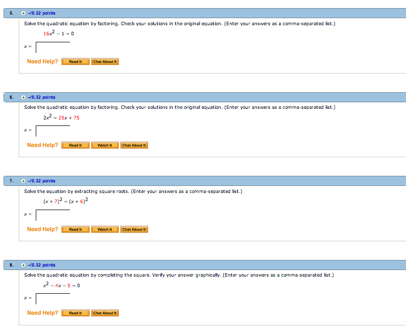 Solved Solve the quadratic equation by factoring. Check your | Chegg.com Solved Solve the quadratic equation by factoring. Check your | Chegg.com