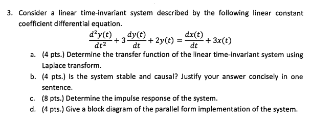 Solved 3. Consider a linear time-invariant system described | Chegg.com