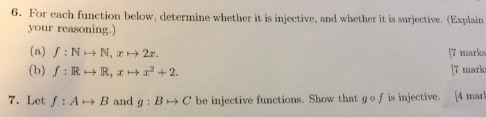 Solved For each function below, determine whether it is | Chegg.com