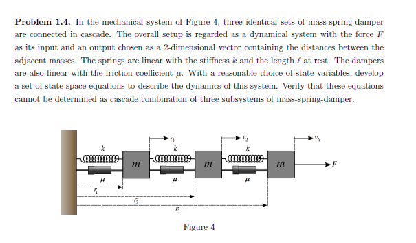 Solved In the mechanical system of Figure 4, three identical | Chegg.com