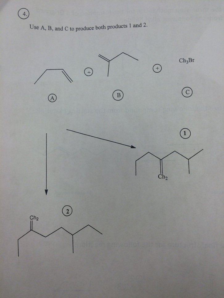 Solved Use A, B, and C to produce both products 1 and 2. | Chegg.com